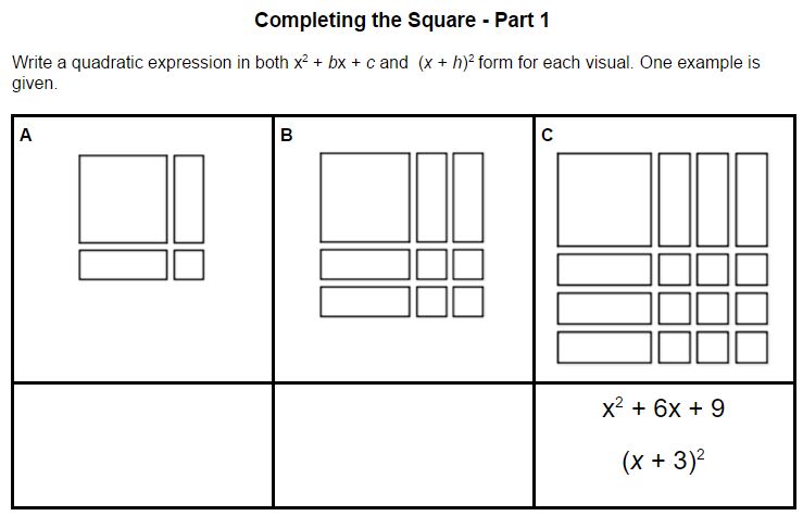 Area Models and Completing the Square – mathcoachblog